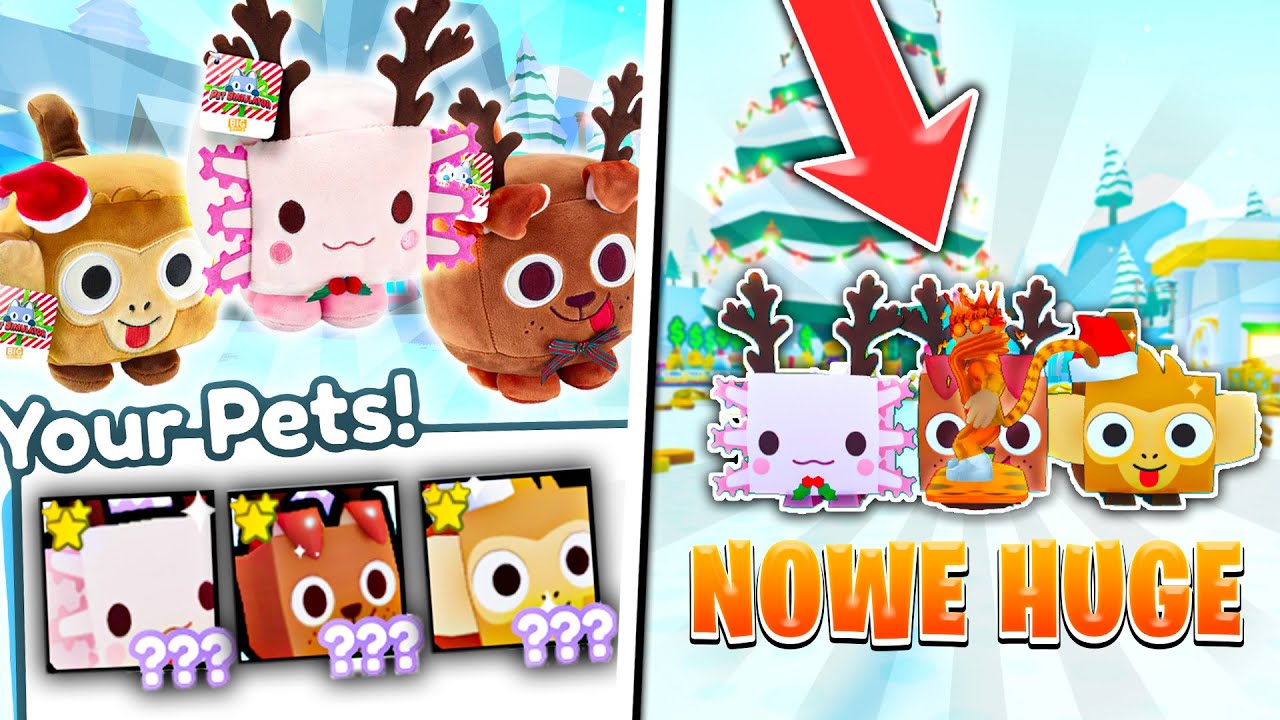 Dostałem 3 nowe ŚWIĄTECZNE HUGE CATY warte 600 ZŁ w Pet Simulator X ...
