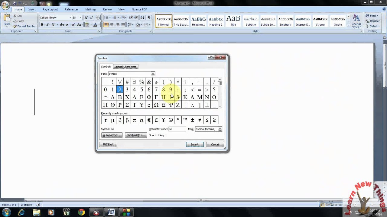 Shortcut Key to Insert Symbol in MS Word - YouTube