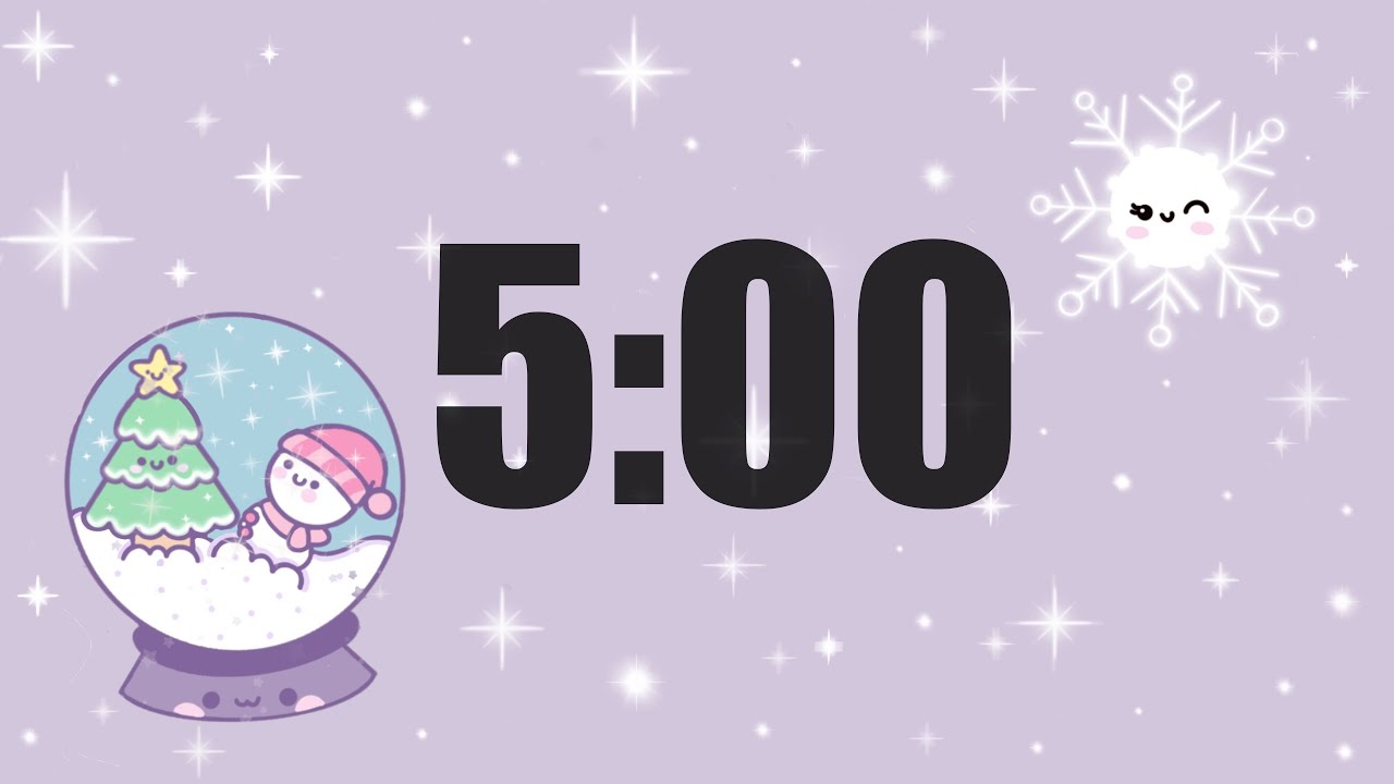 5 Minute Timer with alarm bell | Christmas Winter Snow globe - YouTube