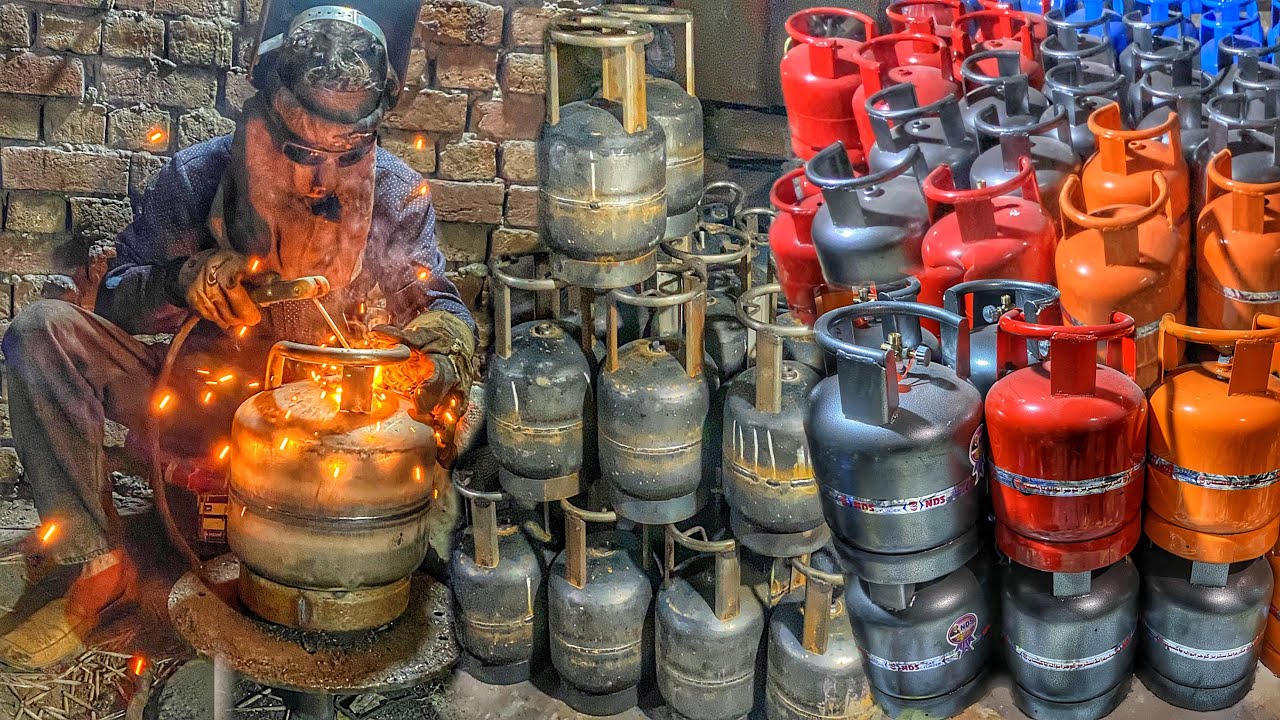 Manufacturing LPG Gas Cylinder in Factory || How to Make Gas Cylinder ...