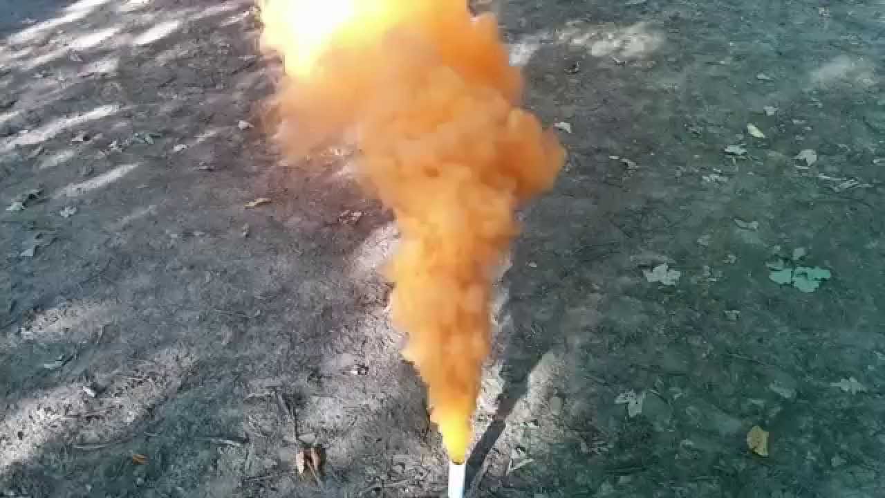 homemade orange smoke bomb - YouTube
