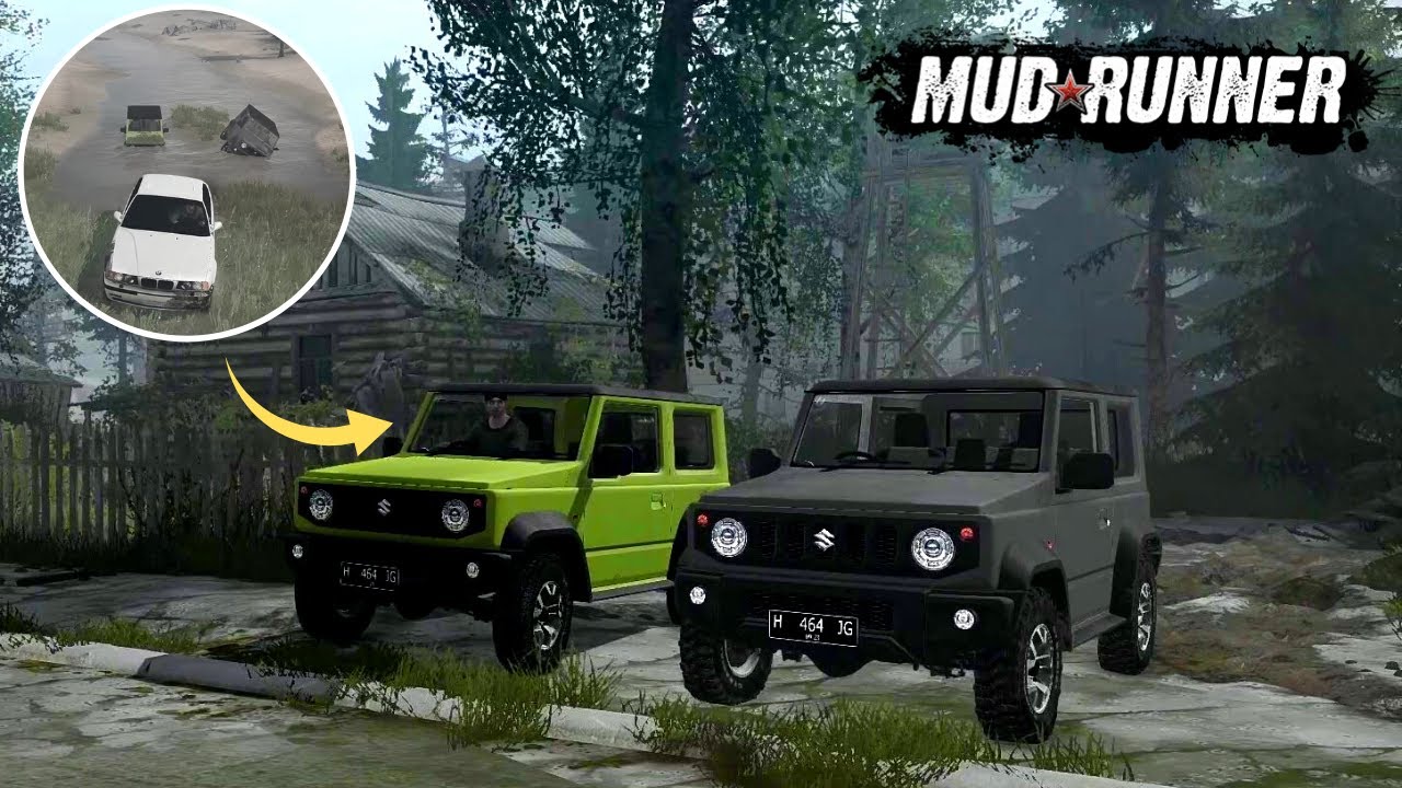 BMW pull the two Jimny cars out of the mud | Mudrunner | - YouTube