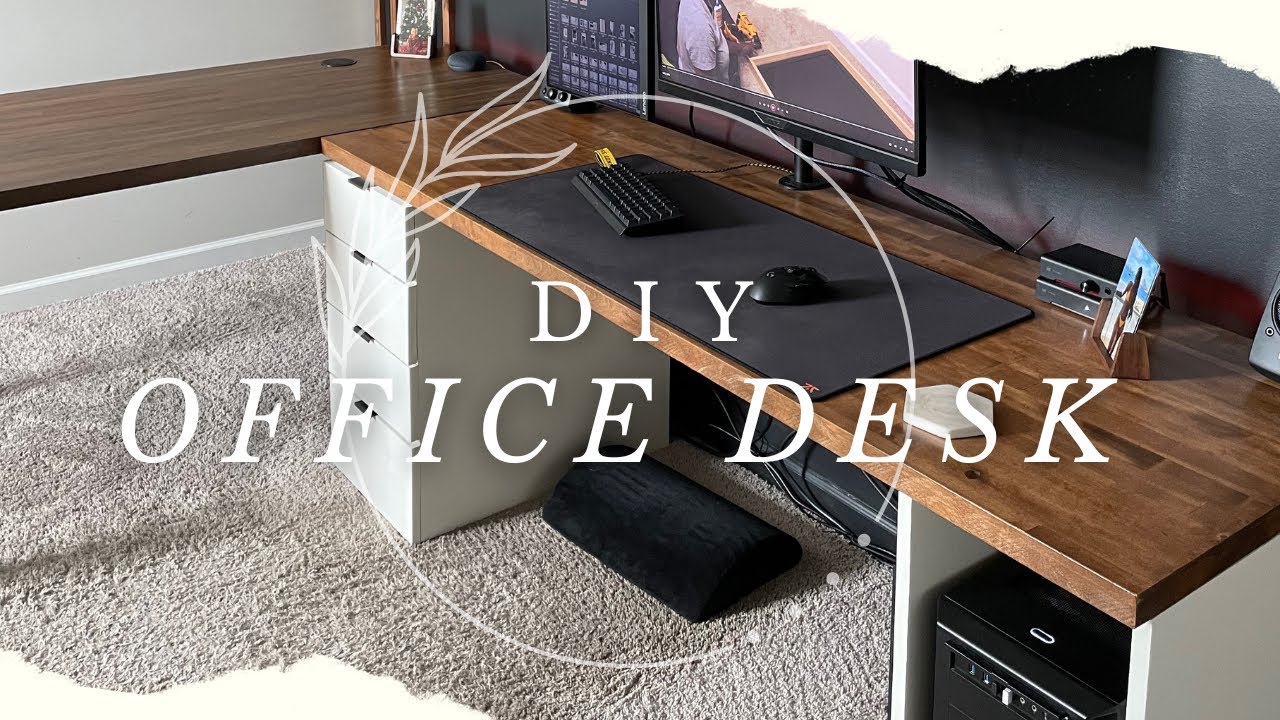 DIY Home Office Makeover | Office Desk Renovation on a Budget - YouTube