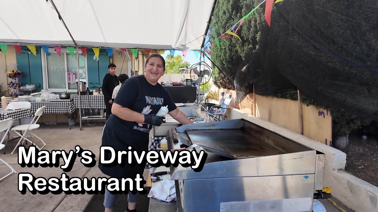Street Food in Escondido, California - Mary’s Driveway Restaurant - YouTube