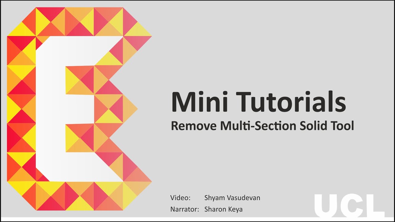 Remove Multi-Section Solids Tool Tutorial - YouTube