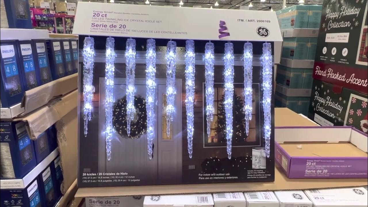 Costco twinkling icicle lights - YouTube
