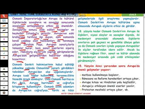 1-ÖABT YENİ TÜRK EDEBİYATI-AVRUPA İLE SİYASİ VE KÜLTÜREL İLİŞKİLER