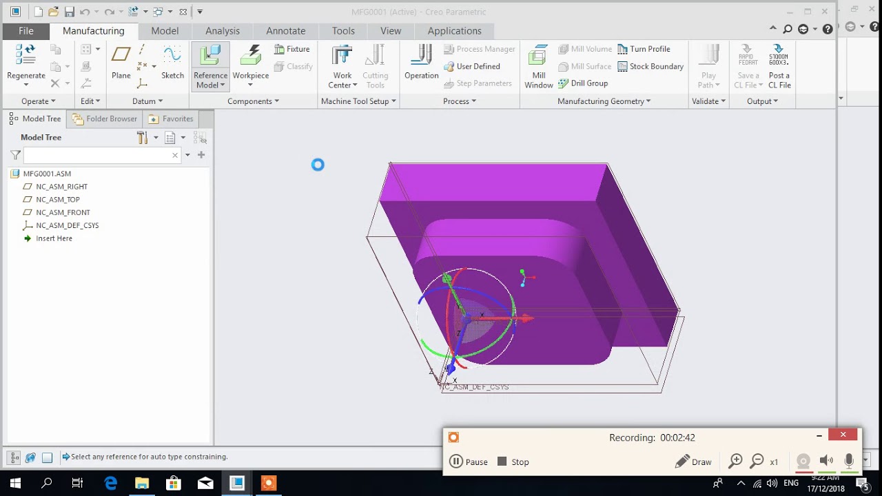Creo's Lab 13 Face milling, Profile milling and Pocket Milling part 1 ...