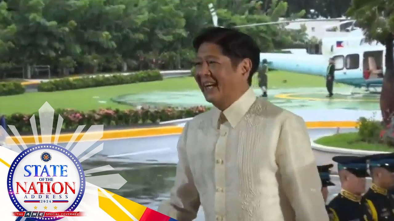 LOOK: President Bongbong Marcos arrives at Batasang Pambansa for 3rd ...