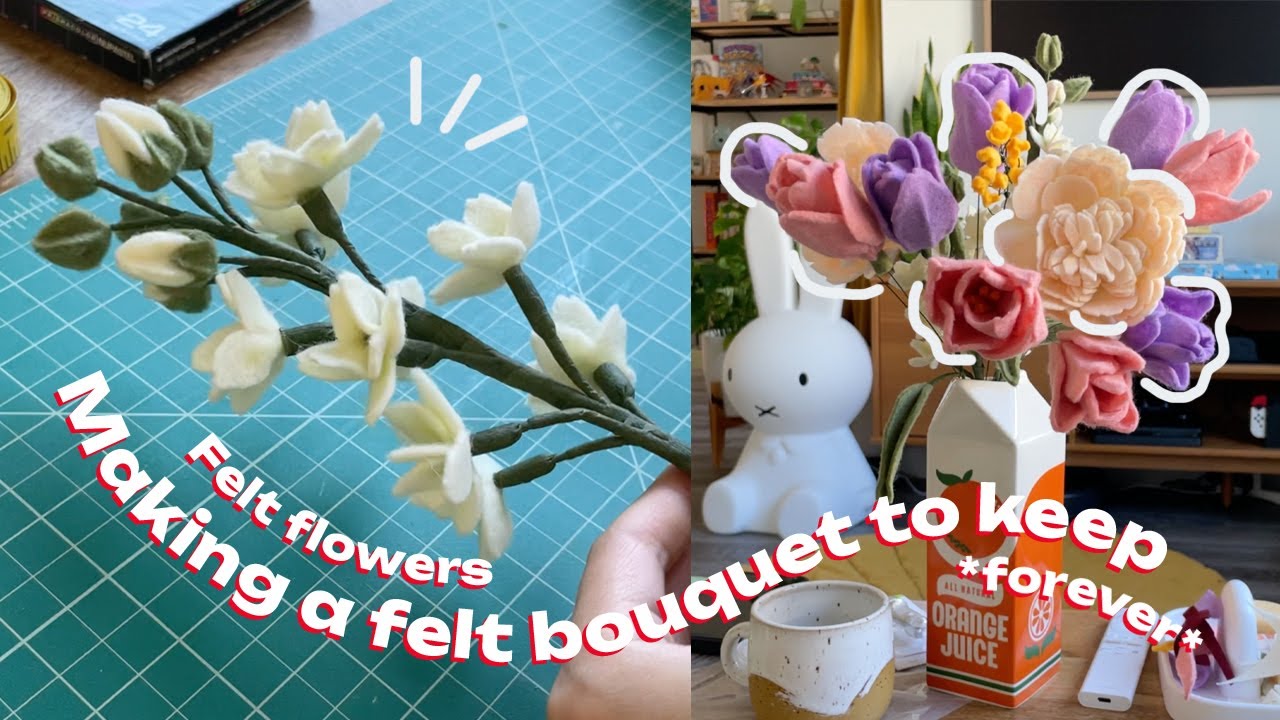 How to Make Felt Stock Filler Flowers For Your Bouquet - YouTube