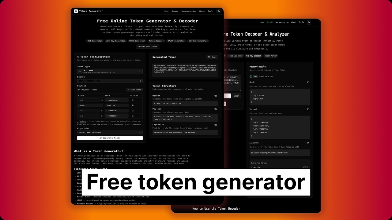 Generate & Decode Tokens in One Click with Token Generator - YouTube