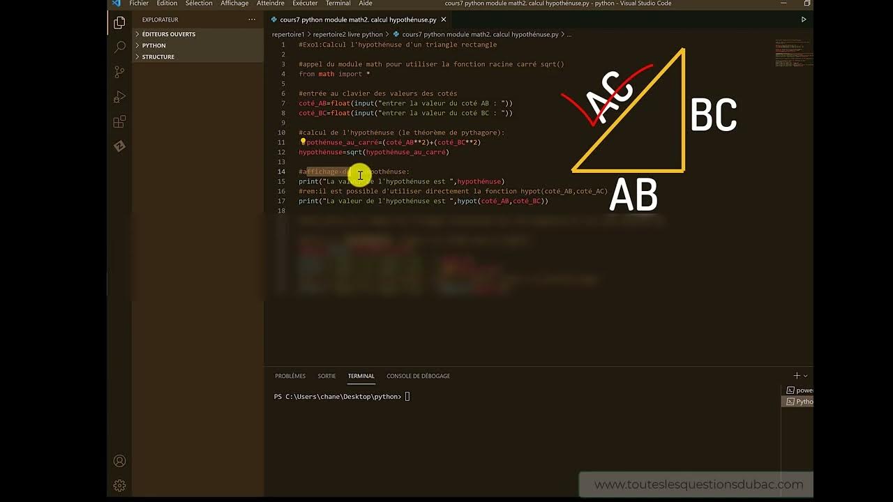 python pythagore - YouTube