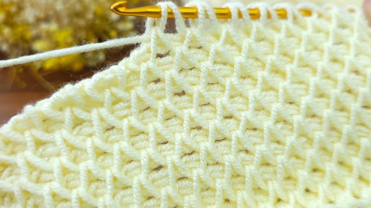 Amazing!! cream color* Super Easy tunisian Crochet Baby Blanket For ...