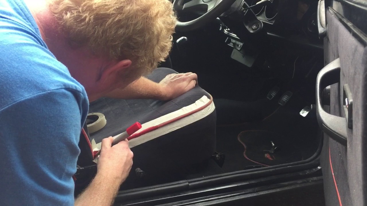 Classic Mini Seat seams overhaul - YouTube