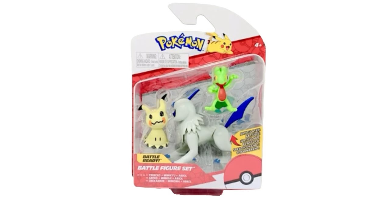 Jazwares Pokémon Treecko, Mimikyu , & Absol Battle Action Figure Set ...