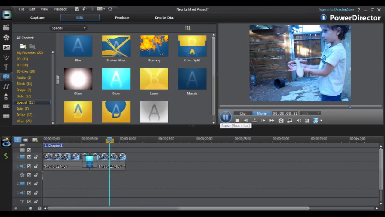 CyberLink PowerDirector 10 - How to make a stick or sword effect ...