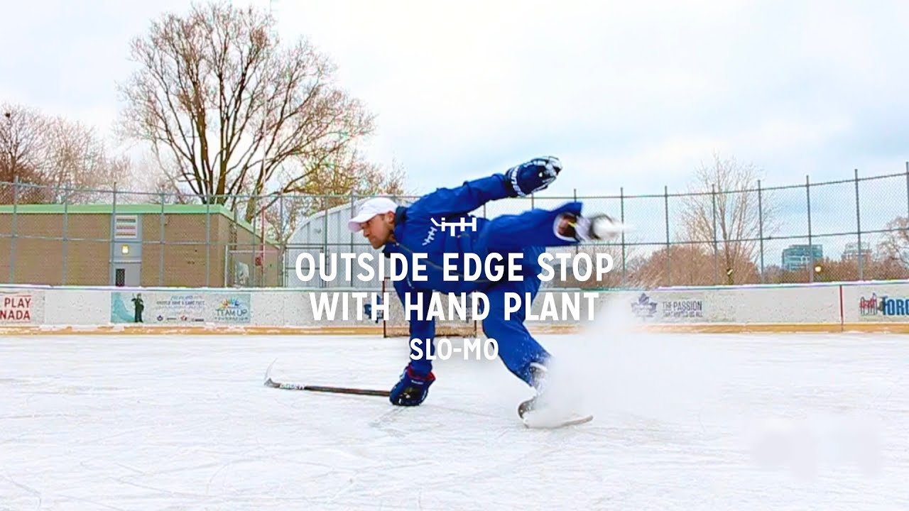 SLO-MO OUTSIDE EDGE STOP WITH HAND PLANT - YouTube