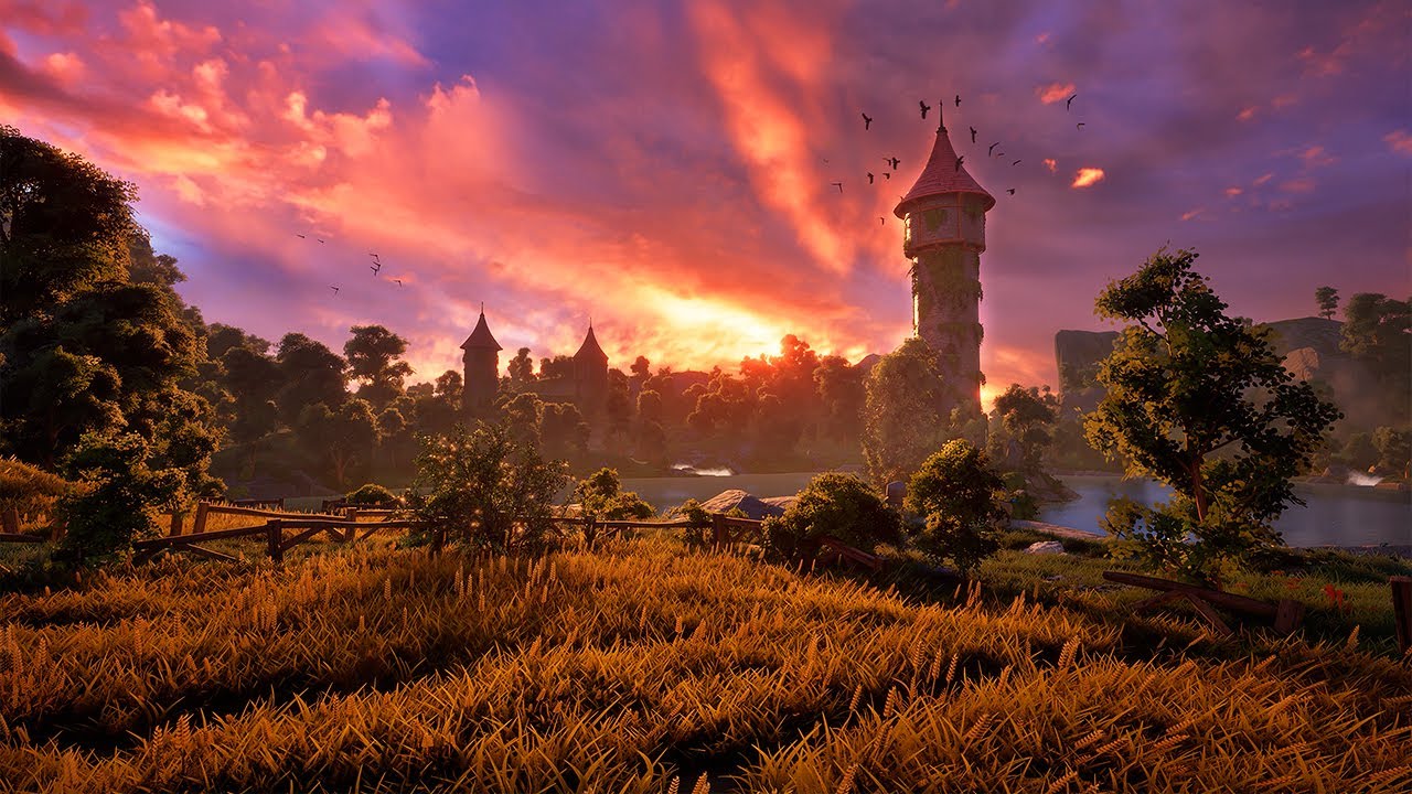 Enchanting Spring Sunset Ambience Experience: Journey to Wizard's Tower ...