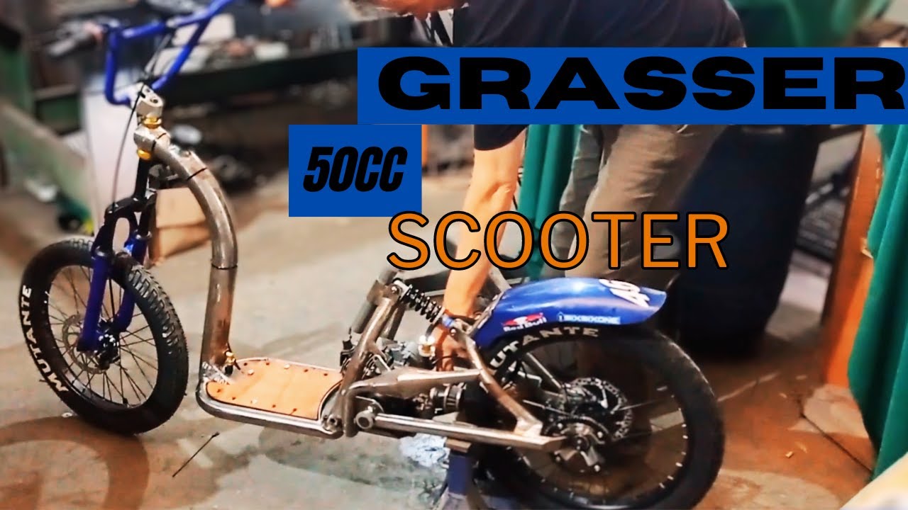 Building a new scooter frame for this 50cc engine - YouTube