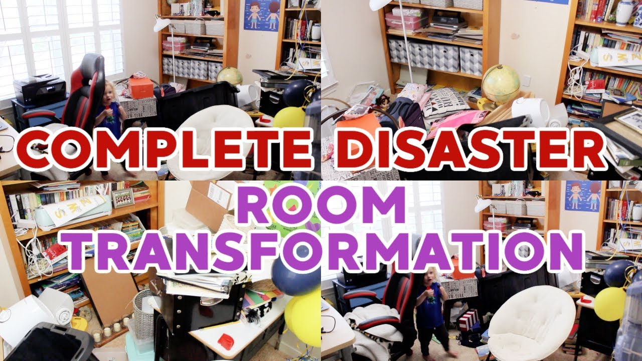 COMPLETE DISASTER MESSY ROOM TRANSFORMATION! EXTREME CLEANING ...