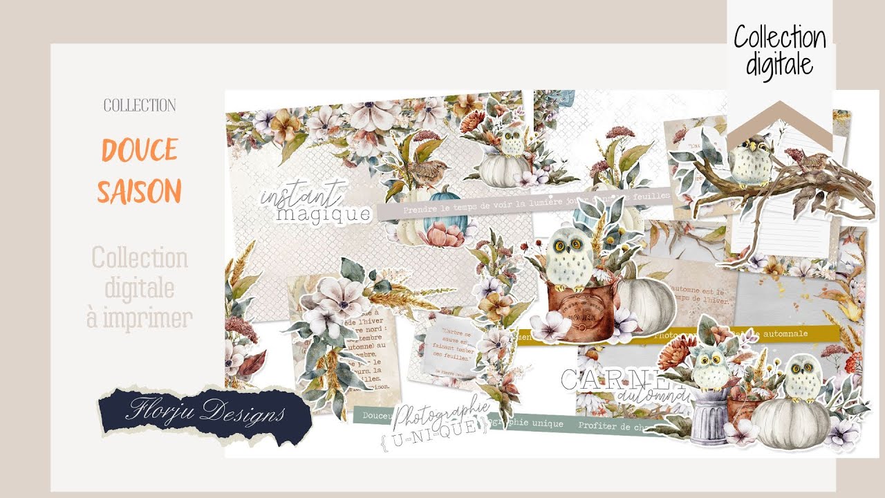 Printable kit "Douce saison" #FlorjuDesigns - YouTube