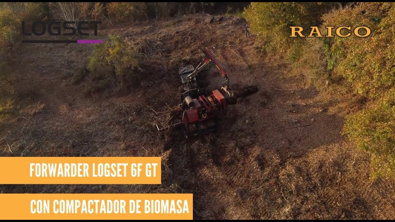 Forwarder Logset 6F GT + Compactadora de Biomasa - YouTube