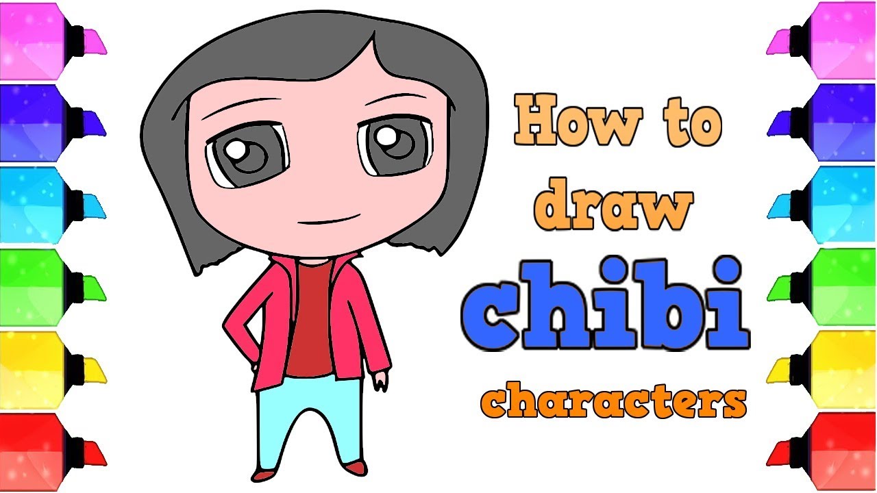 How to draw chibi characters - Draw Chibi Mel Jones from Coraline | # ...