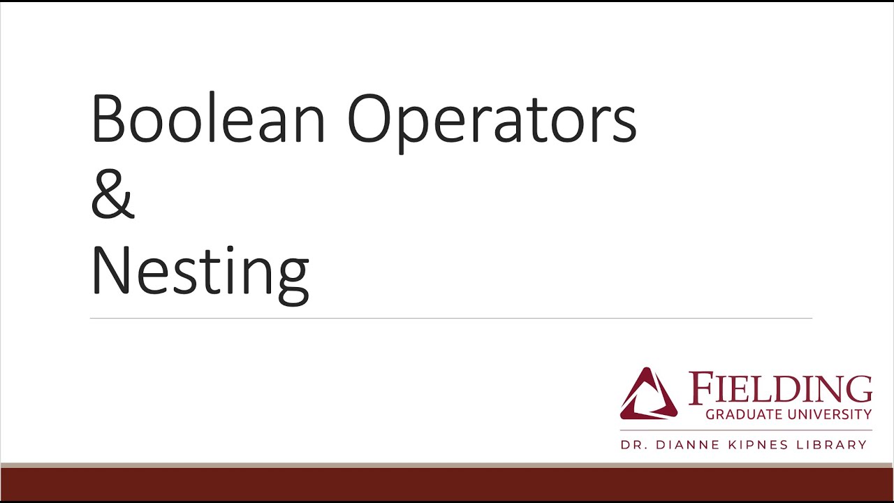 Boolean operators and nesting - YouTube