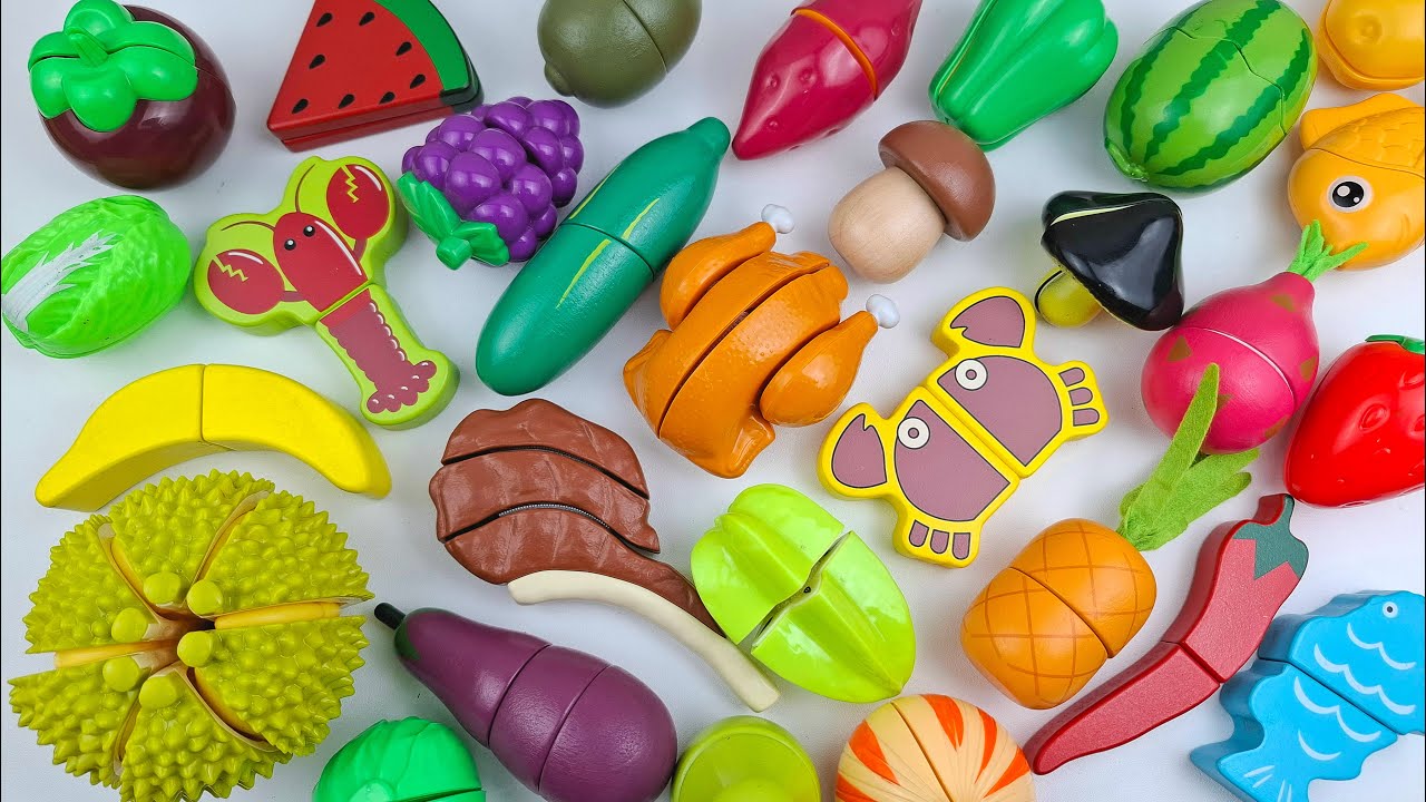 Satisfying Video ASMR | Cutting Plastic & Wooden Fruits Vegetables ...