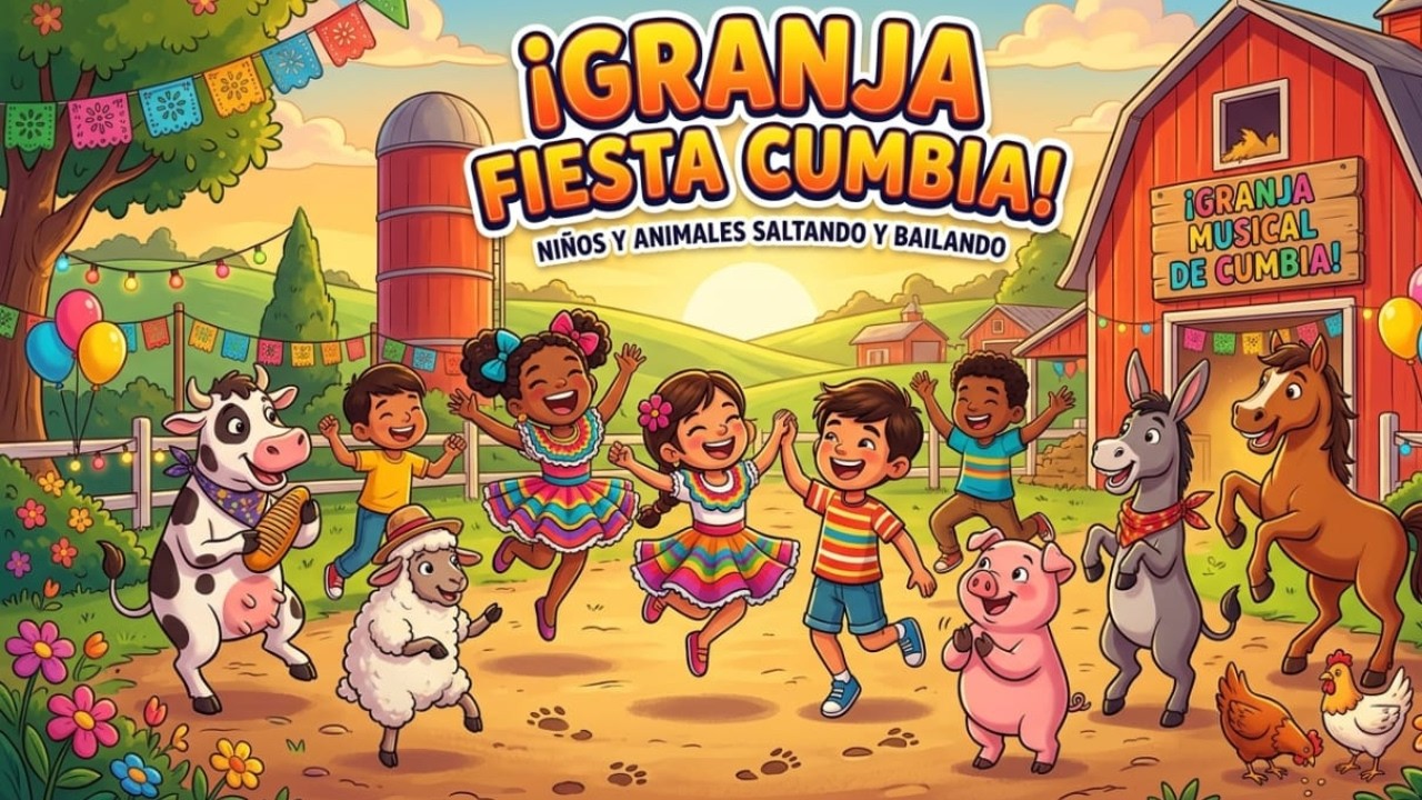 La Cumbia de la Granja 🐮 Canciones Infantiles para Bailar con los ...