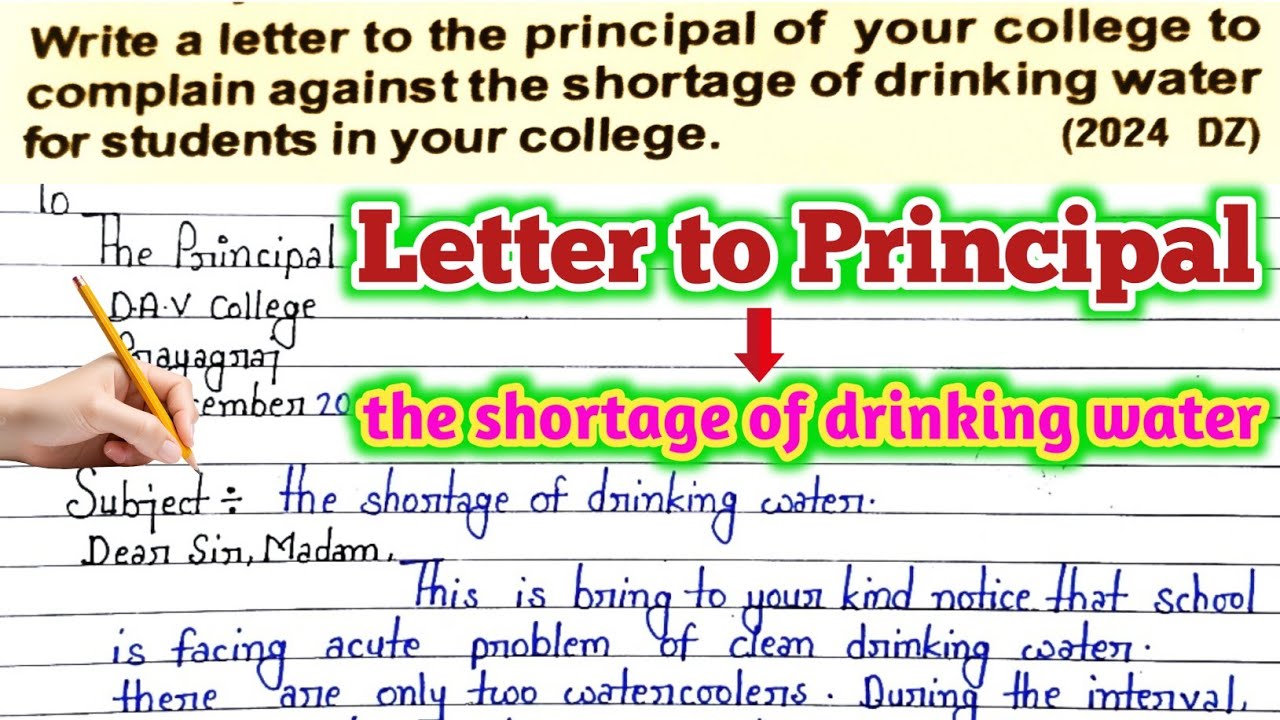 Write a Letter to the Principal of your college to complain against the ...