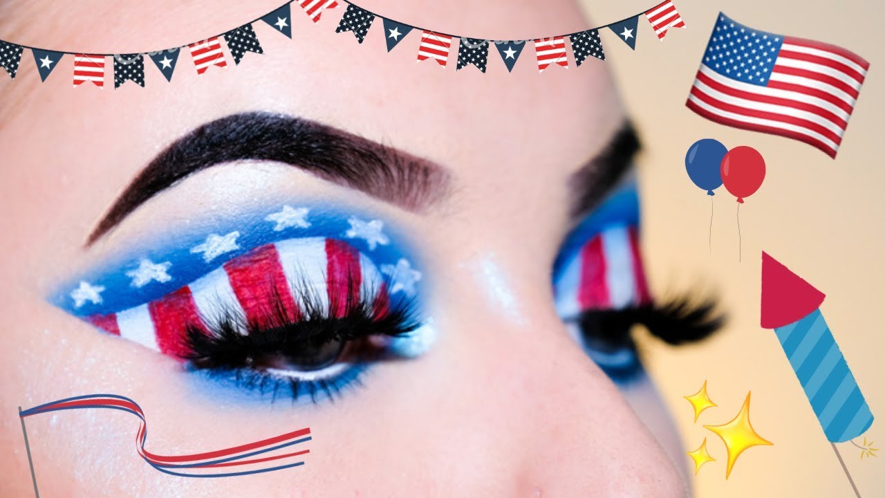 4th of July Makeup Tutorial 🇺🇸Stars & Stripes - YouTube