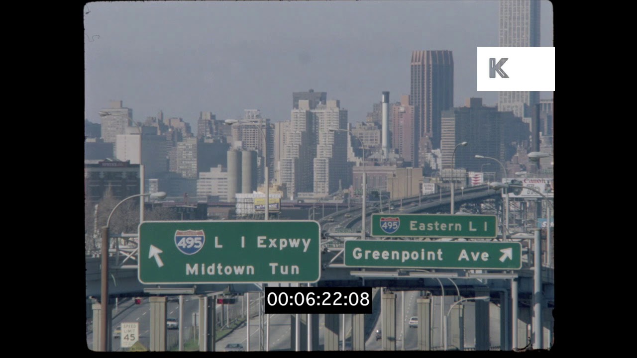 1980s Highway into New York City, Skyline, HD - YouTube