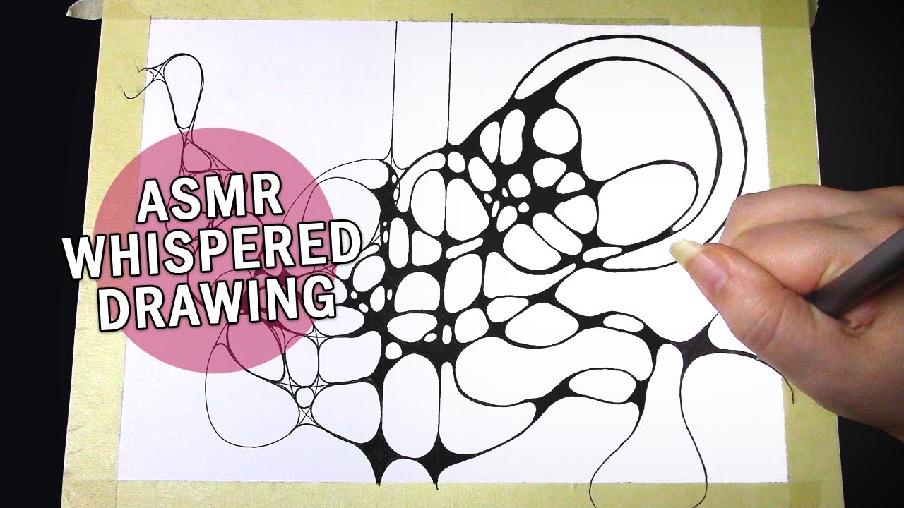 ASMR Whispered Ramble and Neuropathic Doodle, Long Art Video with ...