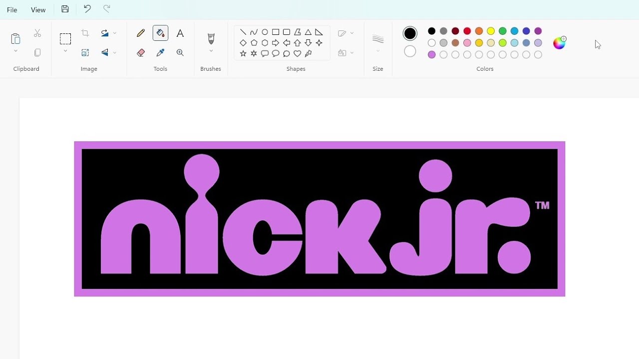 How to draw the Nick Jr. logo (Blackpink) using MS Paint | How to draw ...