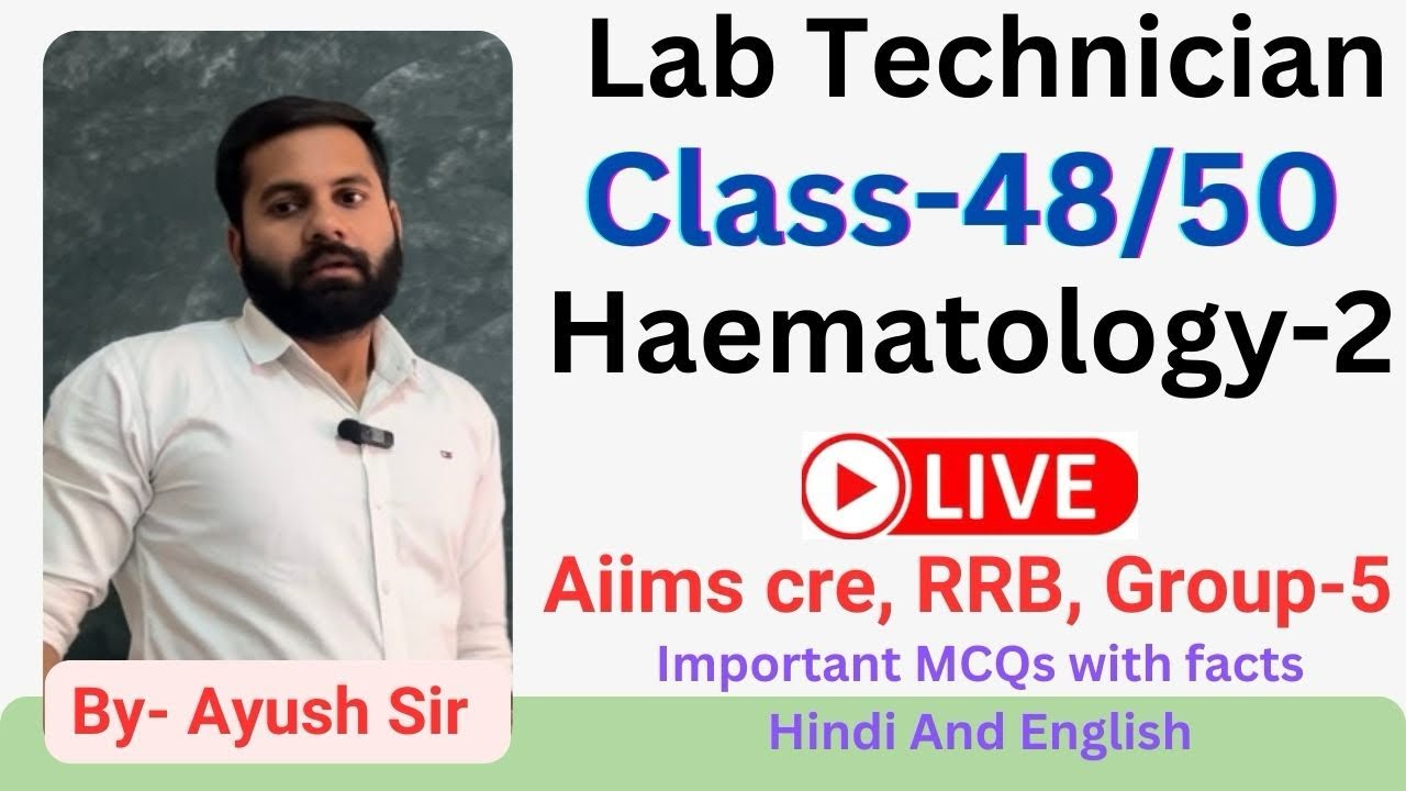Haematology MCQs Important Question with answer | Dmlt, Bmlt | Lab ...