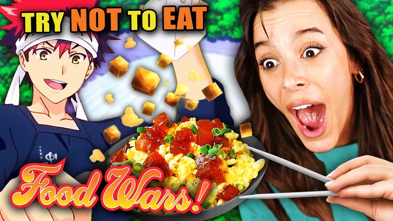 Try Not To Eat - Food Wars! (Curry Risotto Omurice, Hanetsuki Gyoza ...