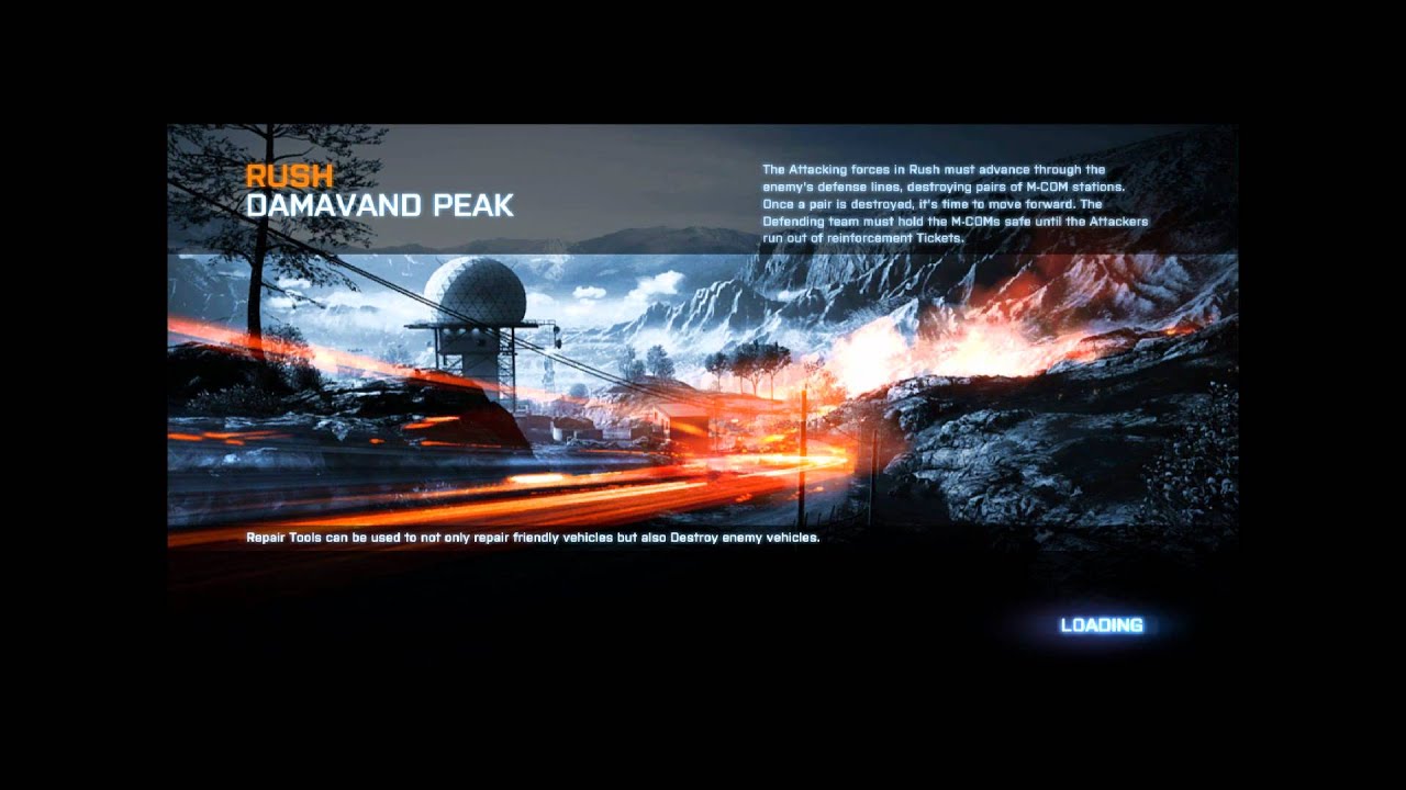 Battlefield 3: Damavand Peak Loading Screen (Loud Version) - YouTube