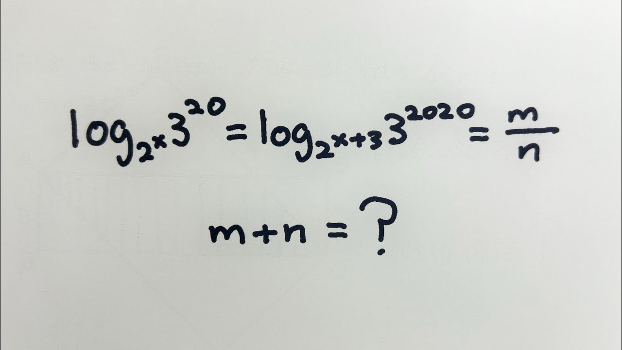 Q253 | Math Olympiad | Algebra | 2020 AIME II Problem 3 | Logarithms ...