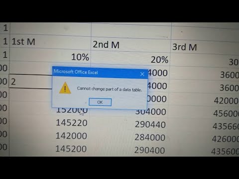 🚫🚫CAN'T CHANGE PART OF A DATA TABLE PROBLEM IN EXCEL 🚫🚫 - YouTube