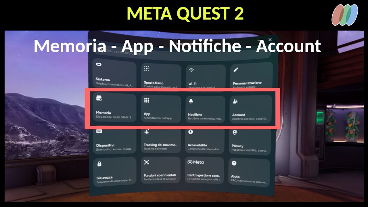 Meta Quest 2 - Pannello di controllo : - Menu - Memoria - App ...