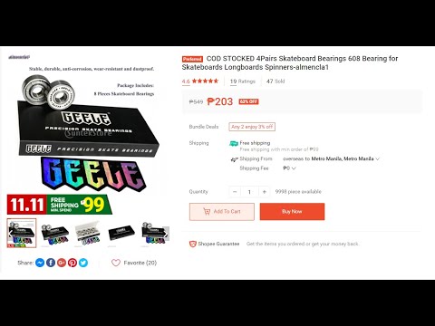 Pinakamurang Skateboard bearings sa Shopee: Geele Bearings review ...