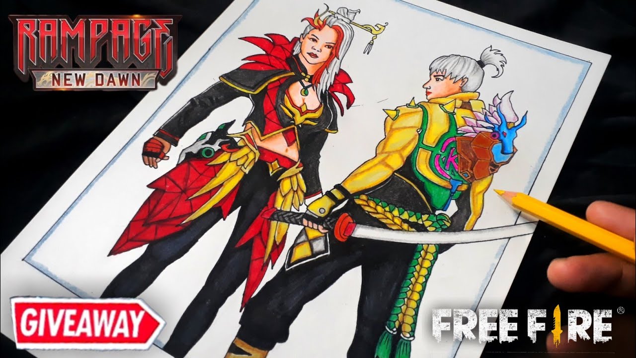 RAMPAGE 3.0 Bundle Drawing + Giveaway || FREEFIRE DRAWINGS || Kaku Arts ...