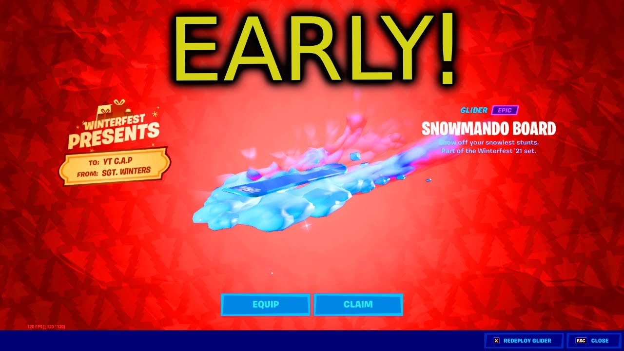 How To Get The Snowmando Board EARLY! (Complete Winterfest Quest Early ...