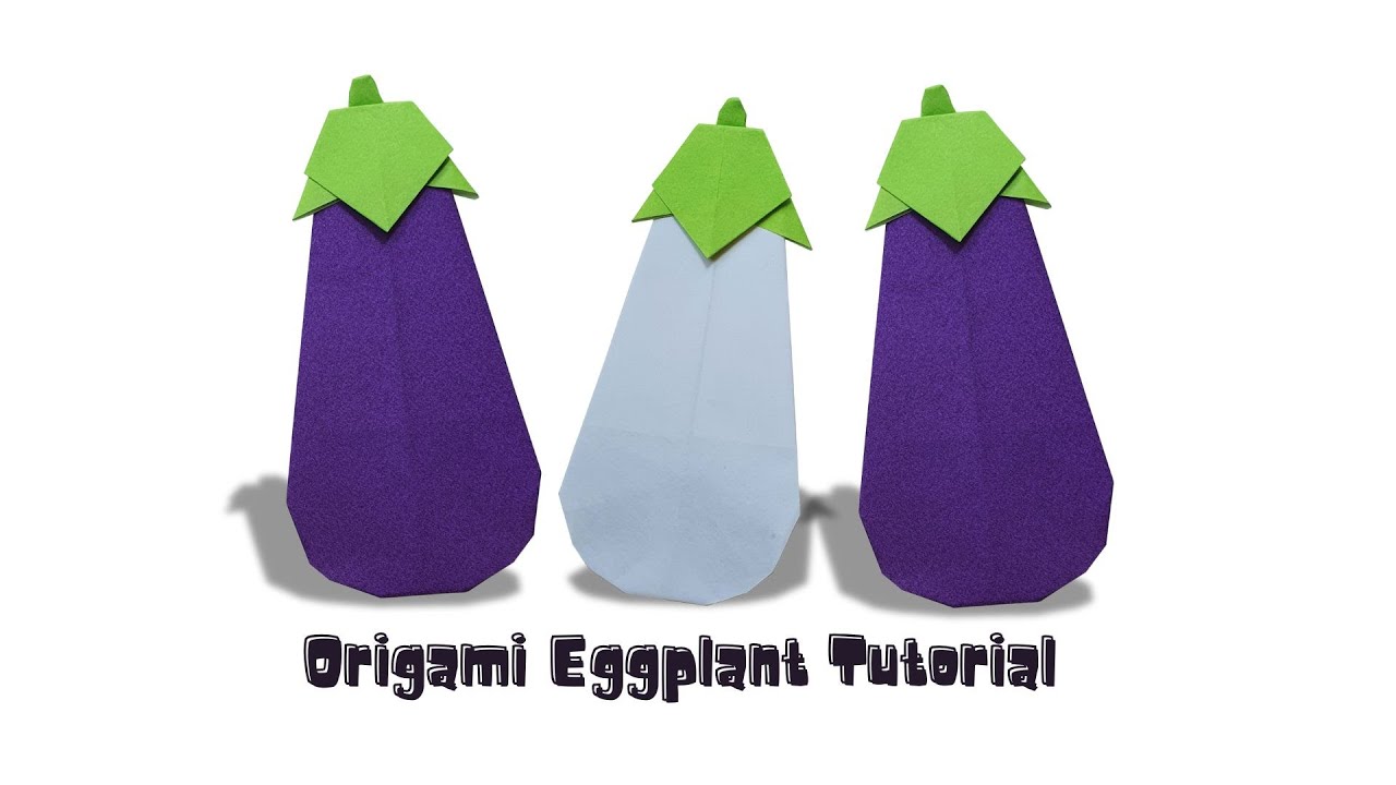 Easy Simple Origami Eggplant Tutorial for Kids & Beginners | Fun Paper ...