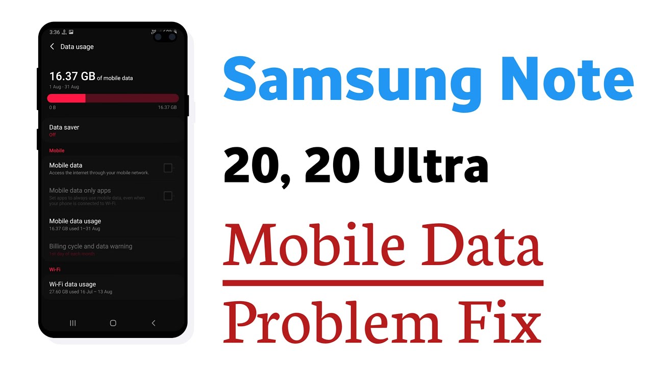 Samsung Note 20, 20 Ultra Mobile Data Not Working Problem Solve - YouTube