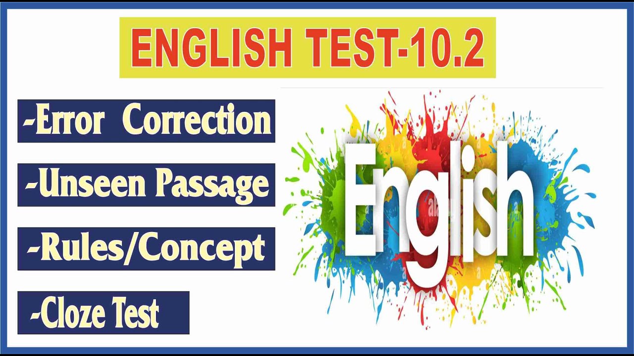 English Test 10.2 | Error Detection And Correction | Unseen Passage ...