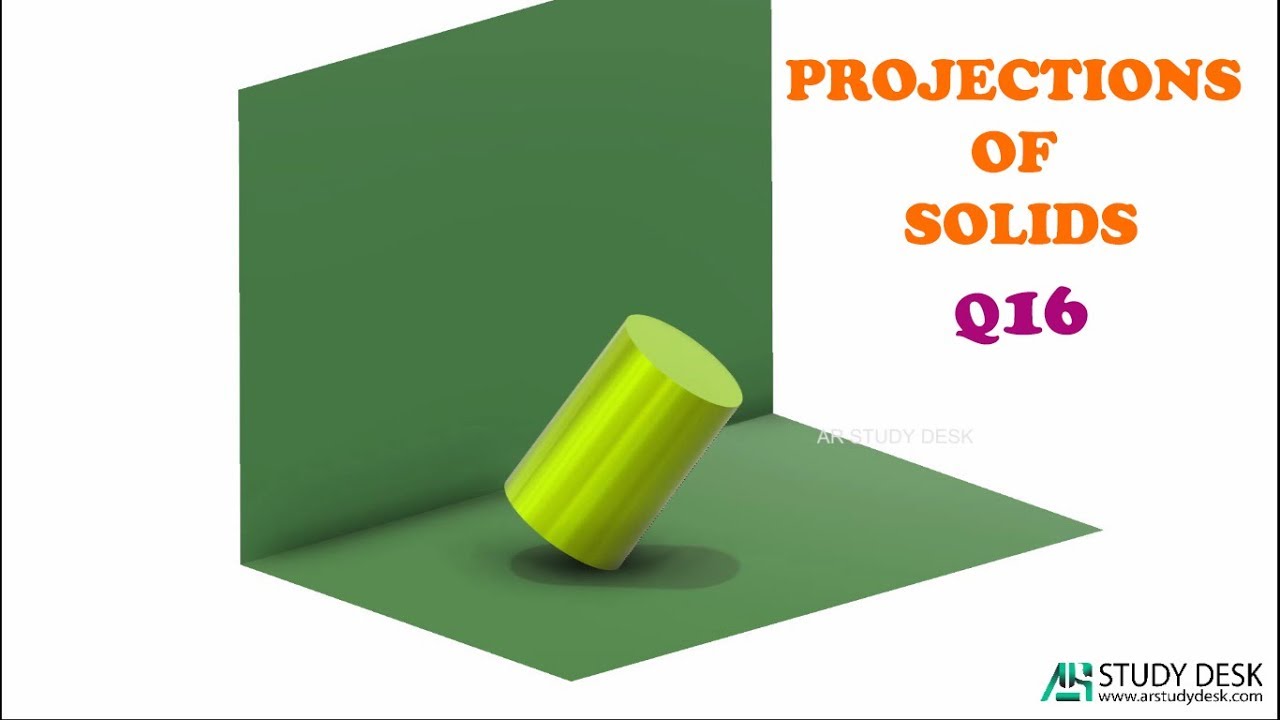 Projections of Solids Q16 - 3D Animation - YouTube