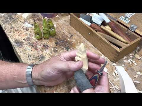 Carving a Pear from a scrap of wood - YouTube