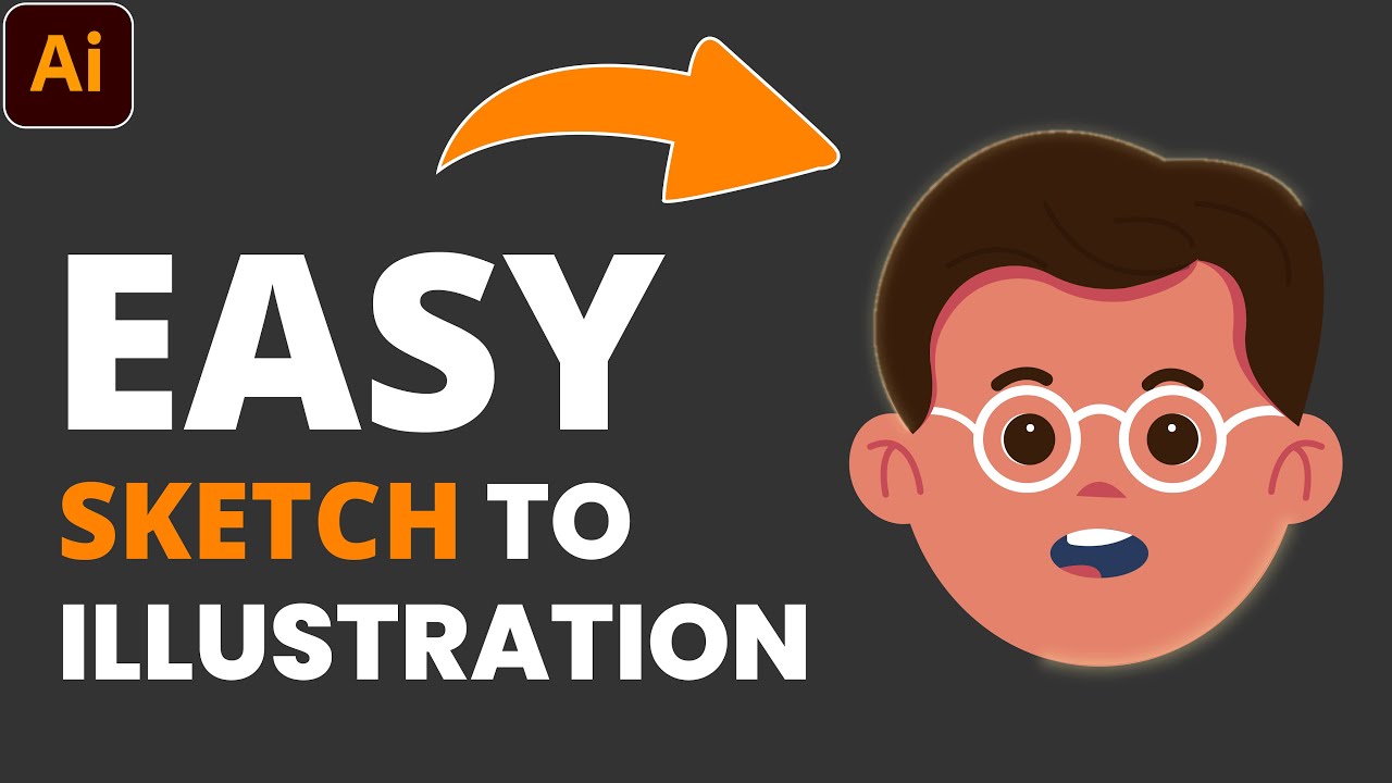 Flat character face illustration from sketch | Adobe illustrator ...